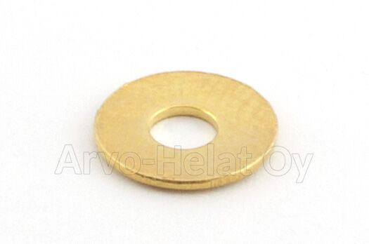 Aluslevy Ø 8/3 x 0,75 mm, messingöity - Arvo-Helat Oy